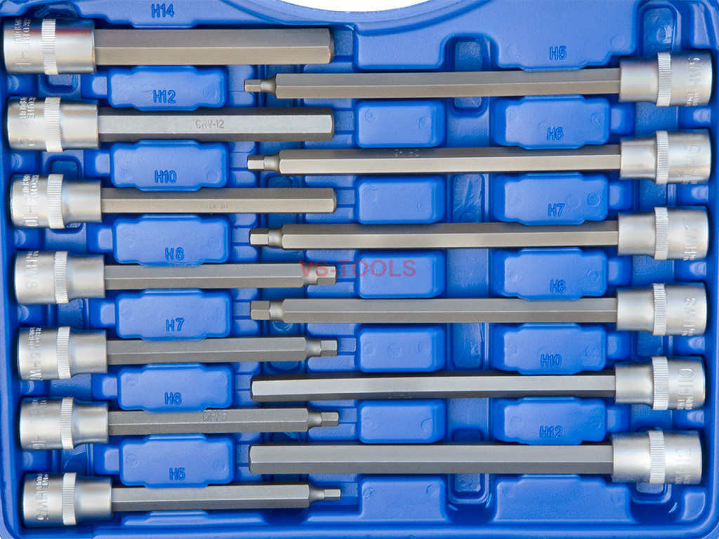 30pcs 1 2 Metric Hex Socket Set Allen Keys Bit H5 H19 Extra